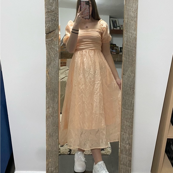 o.p.t | Dresses | Opt Pink Palm Leaf River Midi Dress | Poshmark